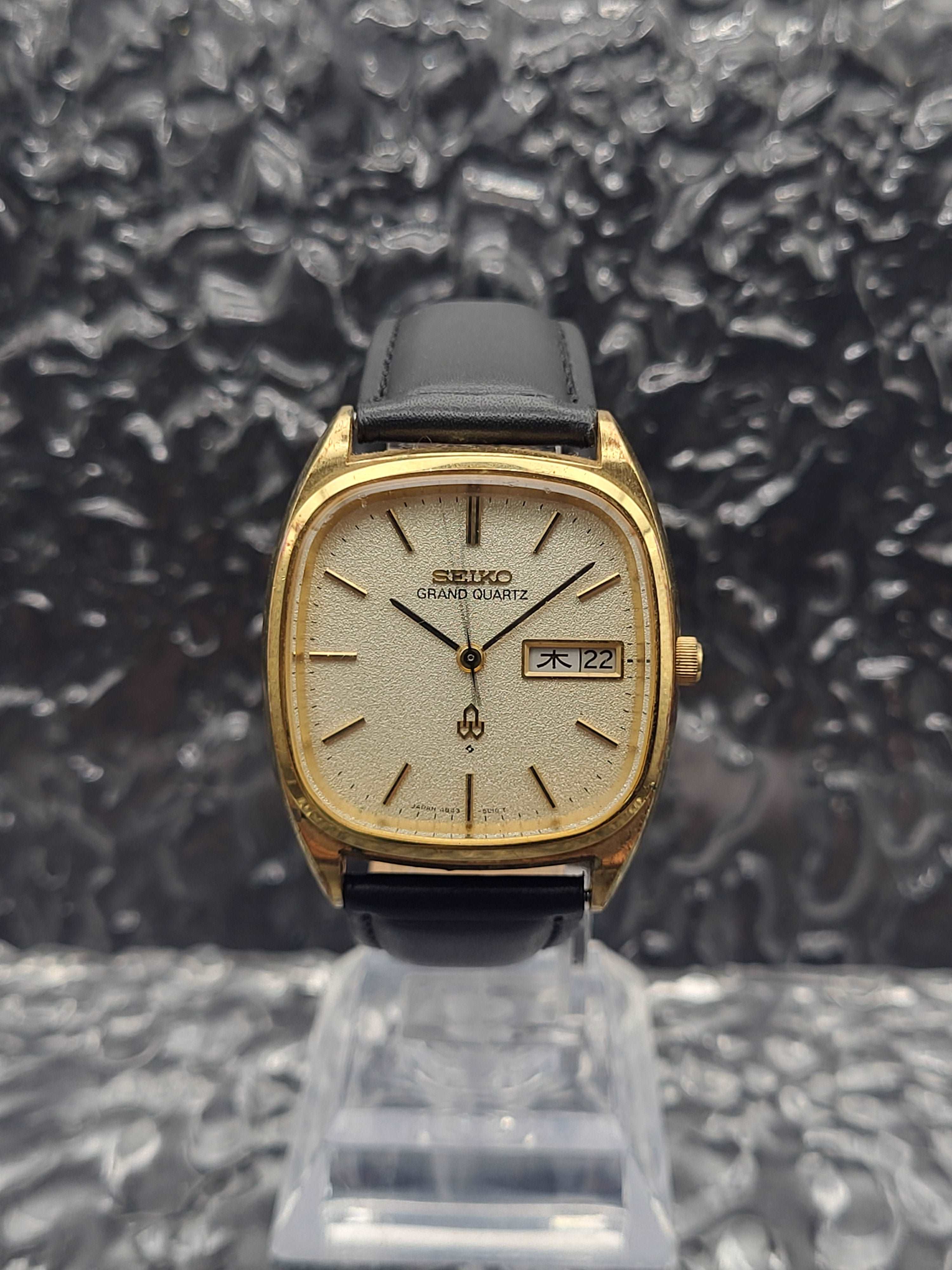 Seiko Grand Quartz - 4843-5100 - Diamond Dust - Gold Plated SGP - Kanj ...
